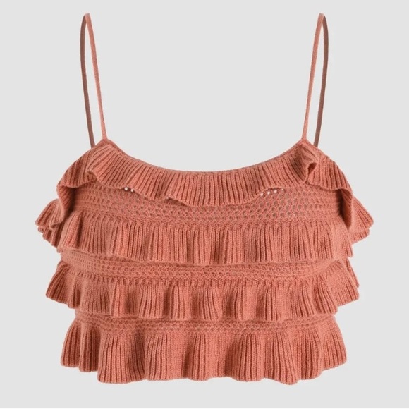 Cider | Tops | Nwt Cider Solid Ruffle Layered Cami Top | Poshmark
